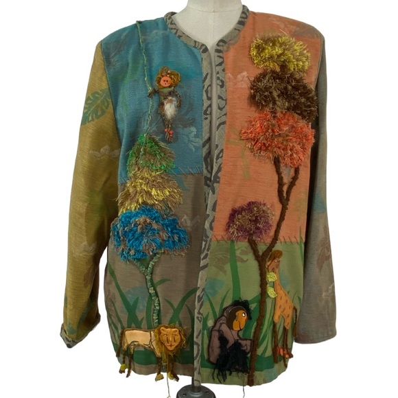 Crystal | Jackets & Coats | Crystal Hand Made Colorful 3d Jungle Scene ...